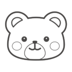 クマのかわいい顔|イラスト