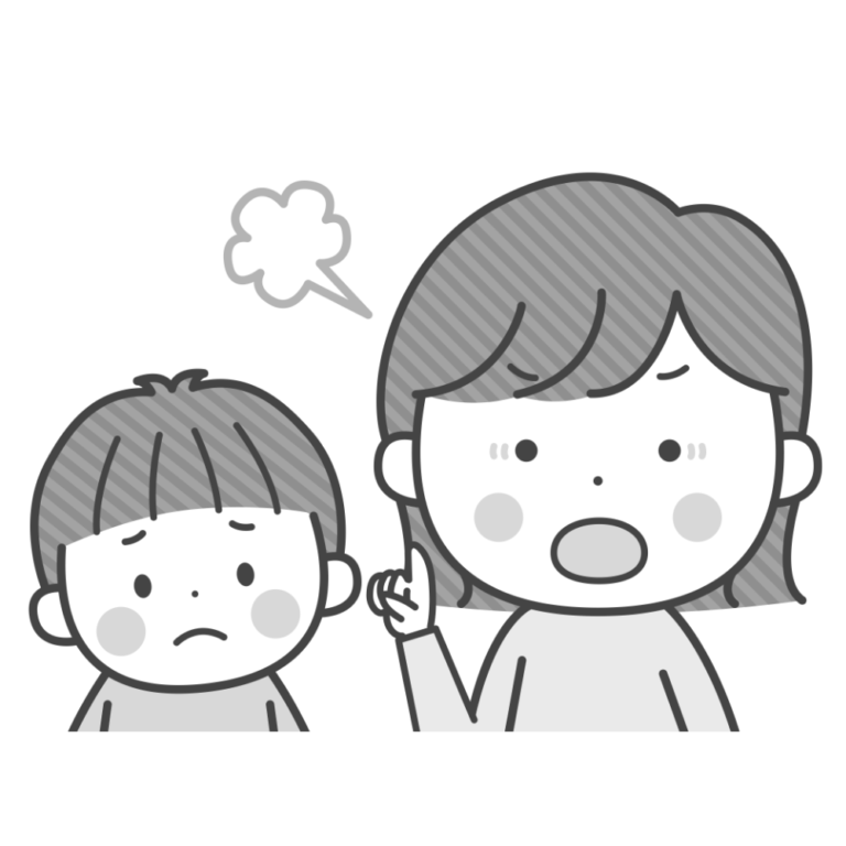 子どもを叱るお母さん｜イラスト